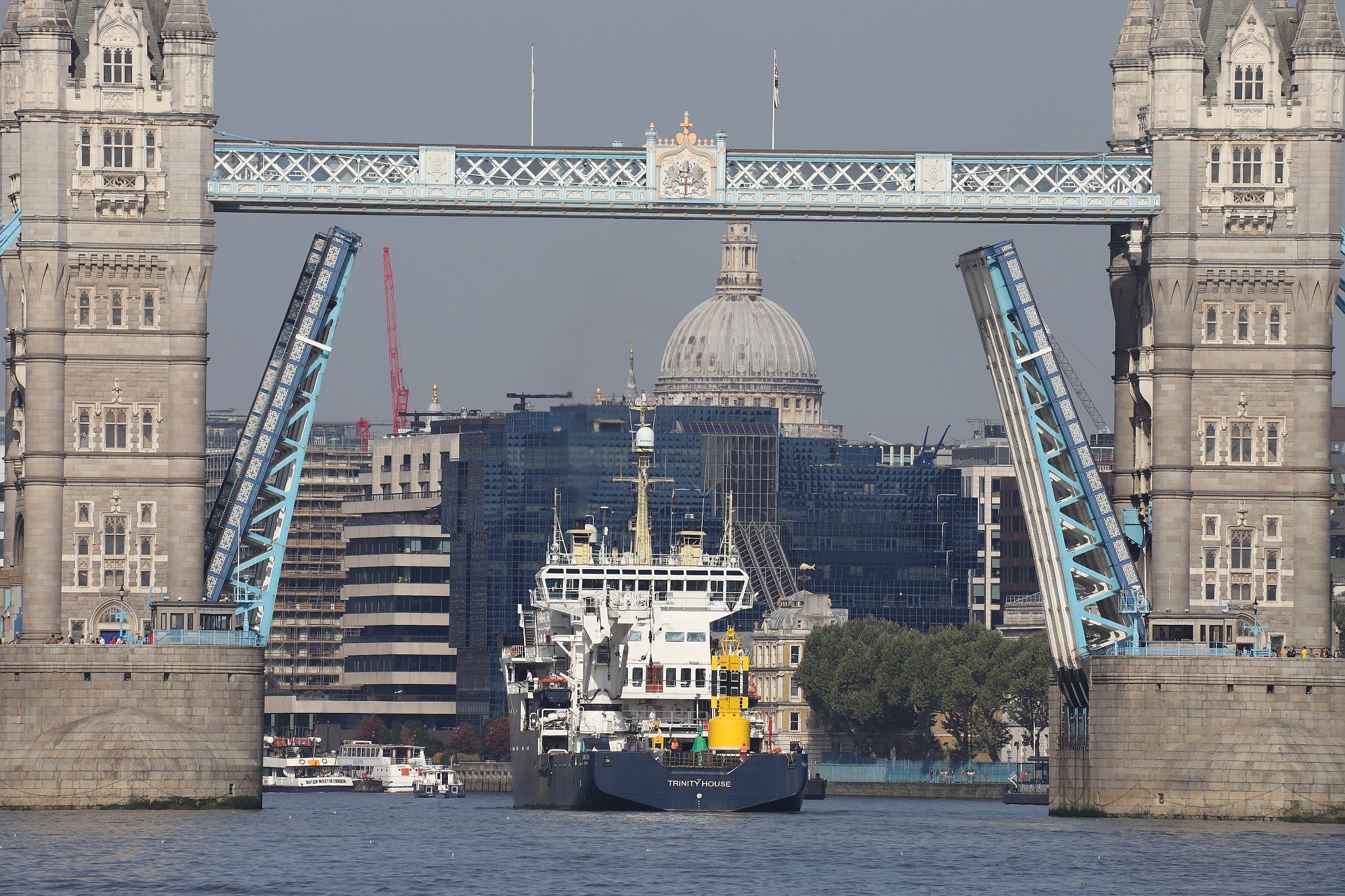 Trinity House Vessel Galatea Sails Up The Thames - Out and About